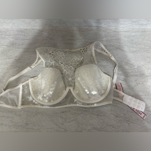 Victoria's Secret | Intimates & Sleepwear | White Sheer Bra With Sequin ...